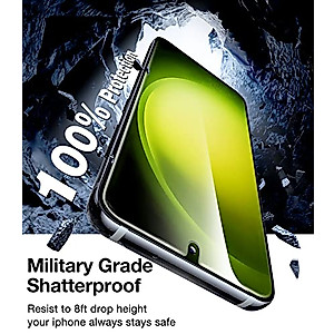 UltraGlass Only for Samsung Galaxy S23 Screen Protector [Military SGS Shatterproof] Fingerprint Compatible for Samsung Galaxy S23 Tempered Glass [UNBREAK TOP 9H Glass & Longest Durable] 2 Packs