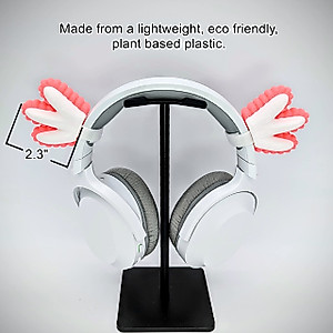 BeamTeam3D Axolotl Ears for Headphones - Small Gills Headphone Attachment in Various Colors with Self Fastener - Cosplay Ears for Gamers and Streamers (Set of 2) (Solid Rose Gold)