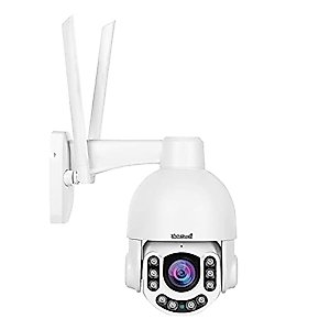 JideTech 5MP PTZ WiFi Camera Outdoor,5X Optical Zoom Camera with Auto-Tracking,200ft Night Vision, 2-Way Audio, Motion Detection Alarm, IP66 Waterproof, 128G SD Card Slot