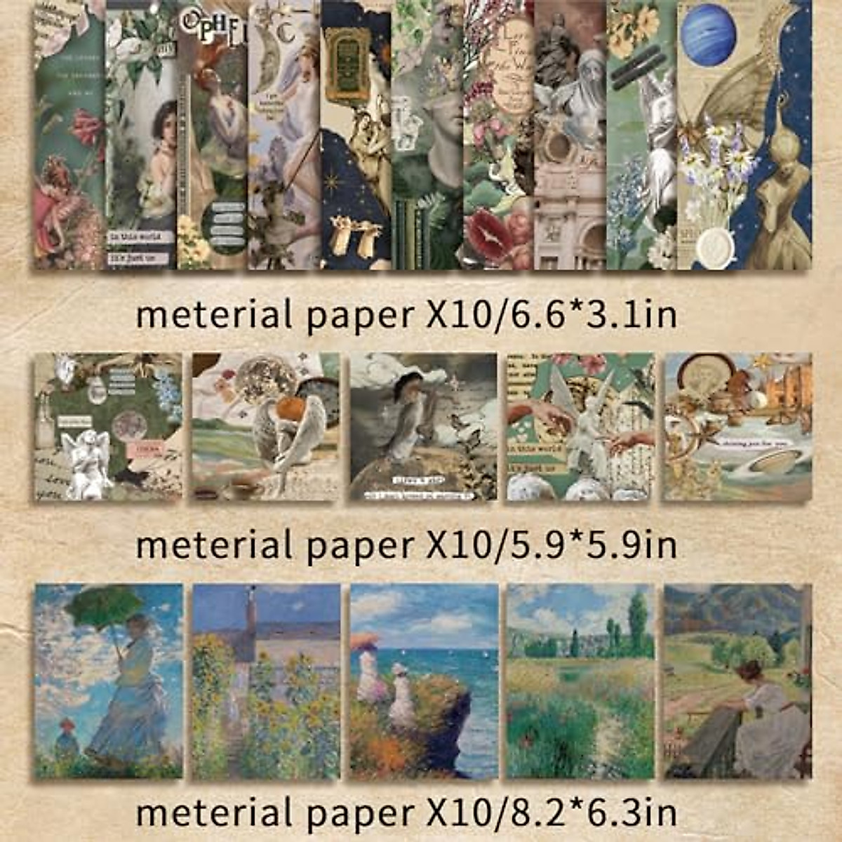Chuchengio 242Pcs Aesthetic Scrapbook Paper Stickers Supplies Kit,Art Decoupage Paper for Scrapbooking Journaling Supplies，Bullet Journal Kit with Journal Vintage Stickers