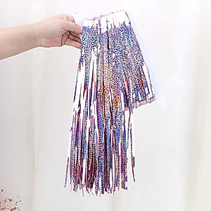 Glitter Pink Fringe Party Curtain - 6.5x9.8 feet, Pack of 2 | LILF Pink Tinsel Streamers Foil Fringe Backdrop Curtain with Non-Marking Tape for Birthday Bachelorette Party Decoration Photo Booth Props