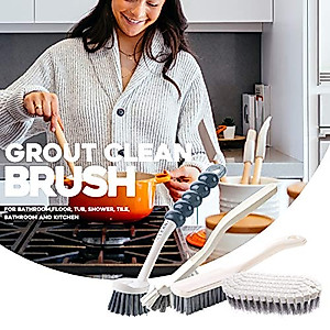 4 Pack Deep Cleaning Brush Set-Kitchen Cleaning Brushes, Includes Grips Dish Brush, Bottle Brush, Scrub Brush Bathroom Brush, Shoe Brush for Bathroom, Floor, Tub, Shower, Tile, Bathroom, and Kitchen