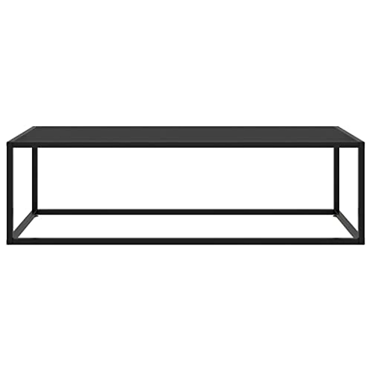 QJBSAVVA Coffee Table Black with Black Glass 47.2"x19.7"x13.8",Bedside Tables Side Tables End Tables Entrance Tables Suitable for Meeting Rooms, Reception Rooms, Offices