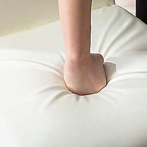 VESCASA Faux Leather Upholstered Dining Chairs with Black Metal Frame, Mid Century Modern Padded Kitchen Chair with Adjustable Foot Pads for Restaurant, Dining Room, Set of 2, Cream