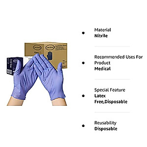 Nitrile Gloves Large 1000 Case Gloves Disposable Latex Free Powder Free, Medical Exam Gloves,Bulk Household,Grade 4 Mil