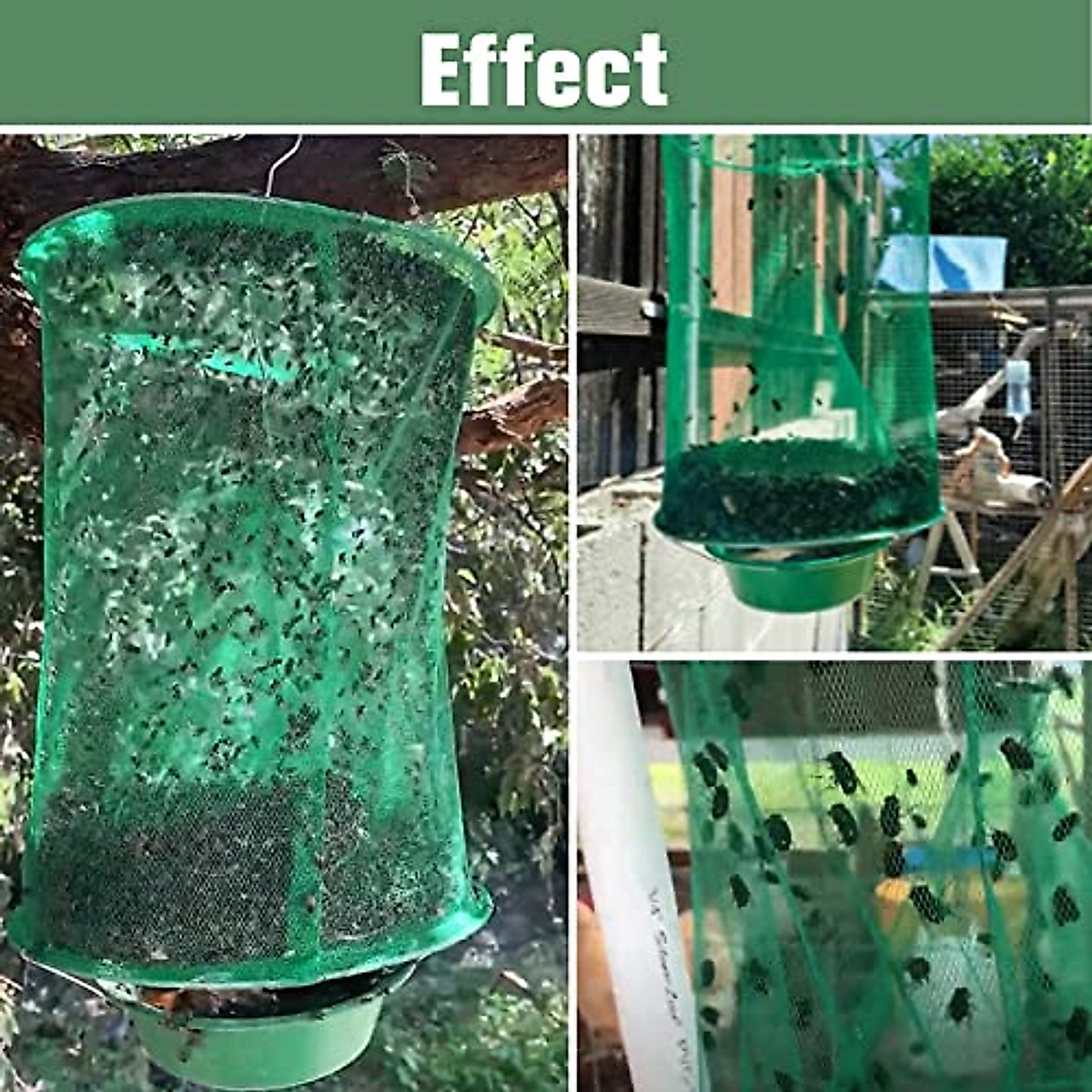 SENGTONG 4 Pack Fly Outdoor Hanging,Ranch Fly,Fly for Outdoor Garden,Farm, Yard Sticky Window Fly (A, One Size)