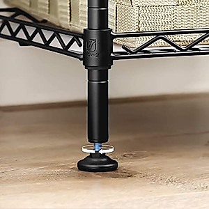 SONGMICS 3-Tier Bathroom Shelf, Wire Shelving Unit, Metal Storage Rack for Small Space, Total Load Capacity 132 lb, 11.8 x 11.8 x 28.7 Inches, with 3 PP Sheets, Adjustable Shelf, Black ULGR103B01