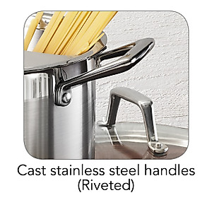 Tramontina Lock & Drain Pasta Cooker Pot with Strainer Lid 18/8 Stainless Steel 8 Qt, 80120/509DS