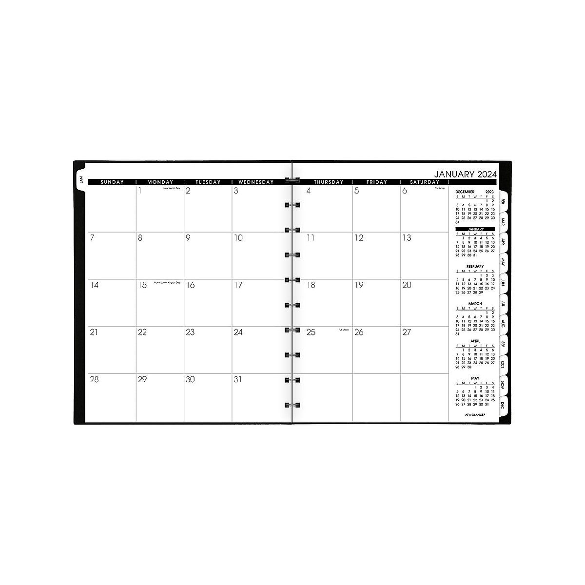 2024 AT-A-GLANCE Move-A-Page 8.75-inch x 11-inch Weekly & Monthly Appointment Book, Black (70-950E-05-24)