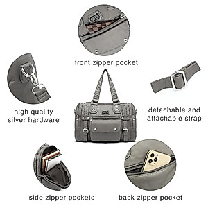 Scarleton Purses for Women Large Hobo Bags Satchel Handbags for Women Top Handle Shoulder Bag Tote Vegan Leather, H148524, Grey