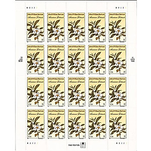 John and William Bartram: American Botanists, Full Sheet of 20 x 33-Cent Postage Stamps, USA 1999, Scott 3314