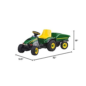 Peg Perego John Deere Farm Tractor and Trailer Pedal Tractor, Green