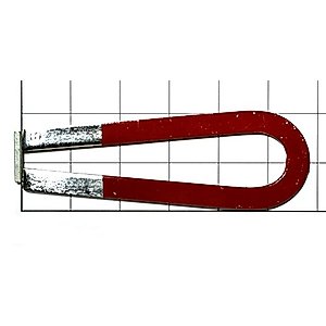 Eisco Labs Horseshoe, U Magnet, Chrome Steel, 5 3/4" x 2"