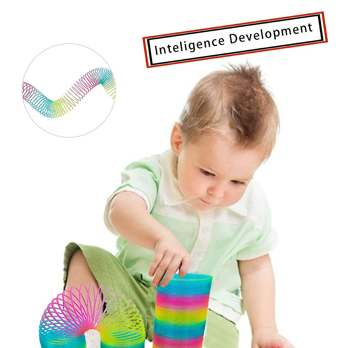 Magic Giant Rainbow Coil Toy - Jumbo Classic Multicolor Coil Spring Toy for Boys and Girls Birthday Christmas Party(4.2 x 4.2 inch)