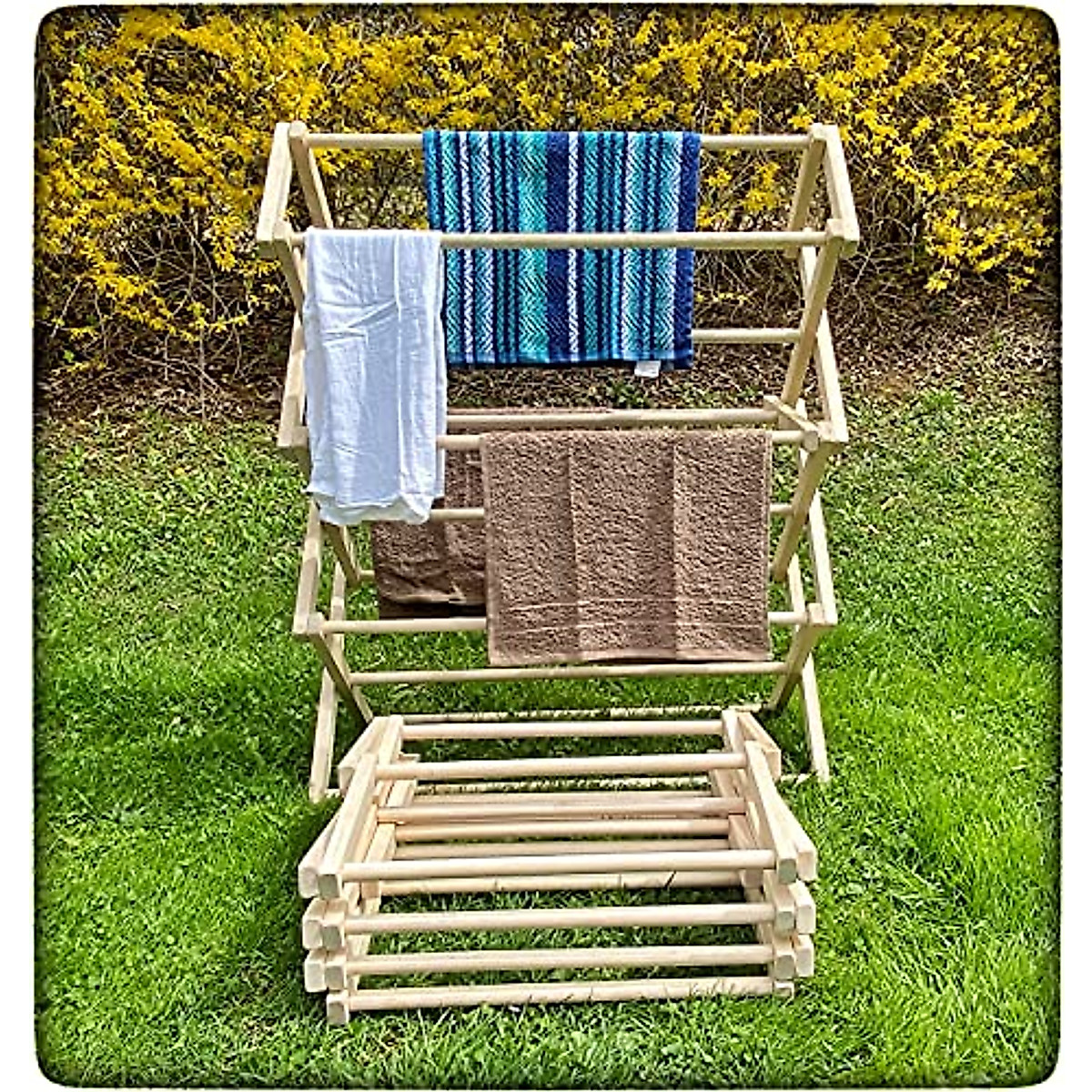 Saving Shepherd Clothes Drying Rack - 52¾"H x 36" W Folding Maple Wood Amish Handmade in Lancaster, PA USA