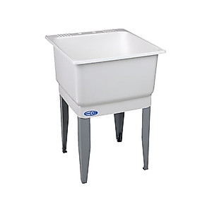 Mustee 14 Utilatub Laundry Tub Floor Mount, 25-Inch x 23-Inch, White