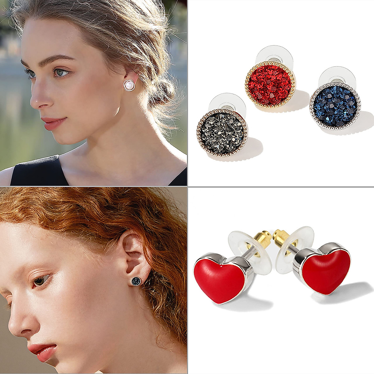 Mr. Pen- Bullet Clutch Earring Backs with Pad, 76 pcs, Gold & Silver, Rubber Earring Backings, Earring Backs for Studs, Earring Backs Replacements, Pierced Earring Backs, Earring Stoppers.