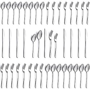 APEO 40 Piece Stainless Steel Silverware Set for 8, Premium Polished Flatware Sets, Forks Spoons and Knives Set, Food-Grade Cutlery Set for Home Kitchen Restaurant Hotel, Dishwasher Safe Utensils Set