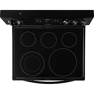 Frigidaire FFEF3054TB 30 Inch Electric Freestanding Range with 5 Elements, Smoothtop Cooktop, 5.3 cu. ft. Primary Oven Capacity, in Black