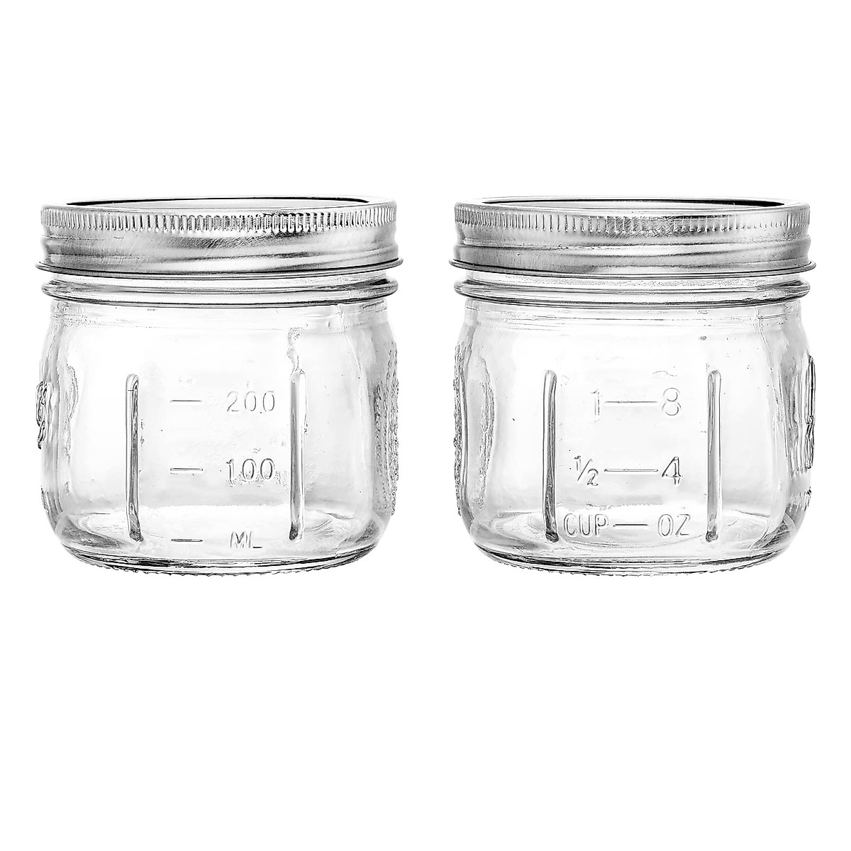 Lyellfe 12 Pack Wide Mouth Mason Jars, 12 Oz Glass Canning Jars with Airtight Lids, Clear Mason Spice Jars for Jam, Honey, Jelly, Sauces, Yogurt