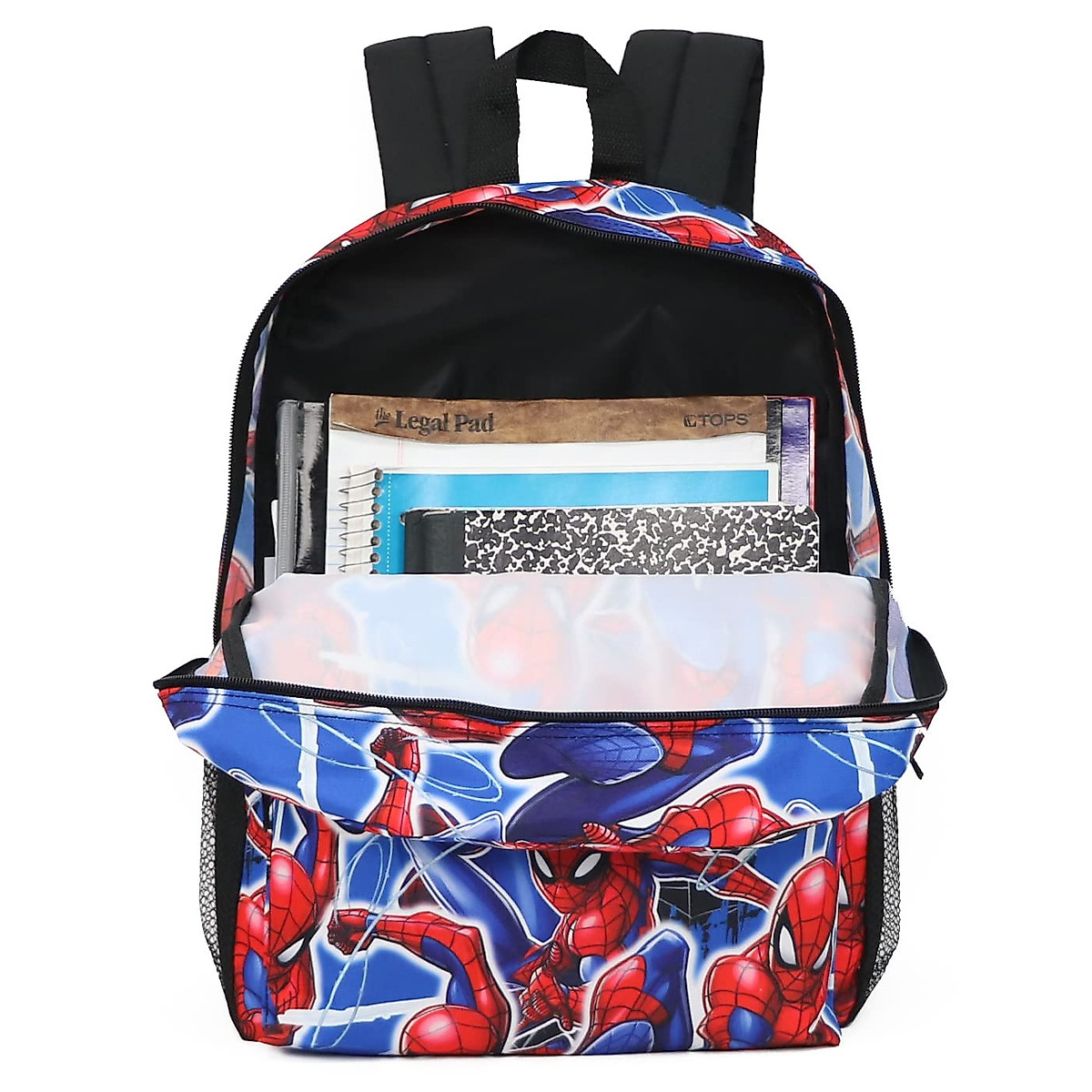 Spiderman Marvel All Over Print Full Size 16" Backpack (All Over Blue)