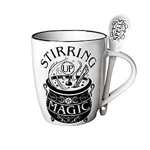Pacific Giftware Stirring Up Magic Spells Tea Coffee Mug & Spoon Set Witches Brew