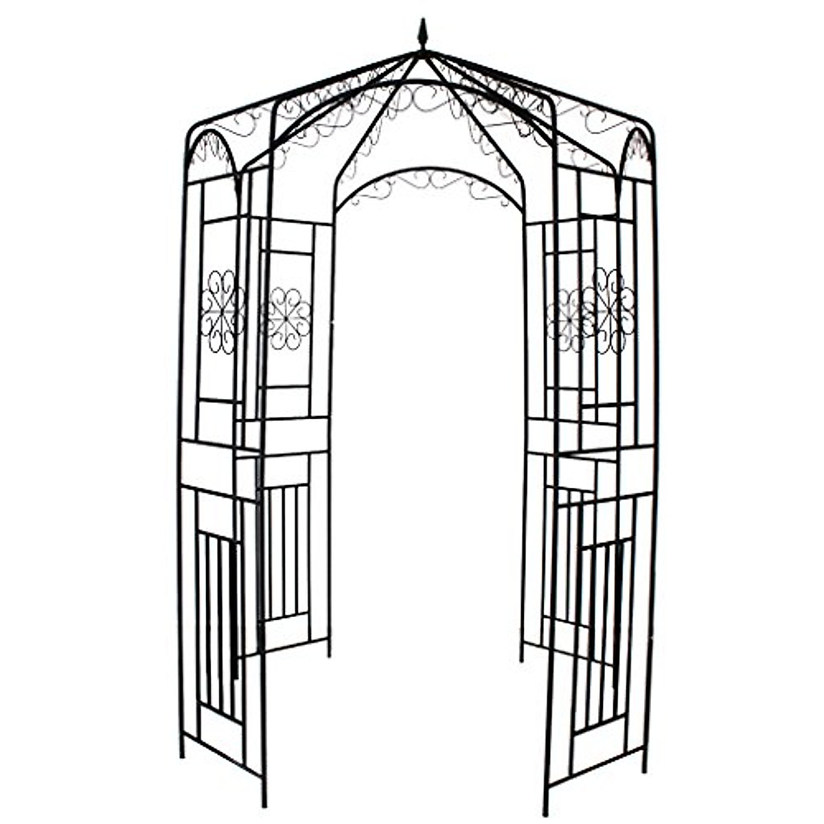 1. GO Steel Garden Arch, 8' High x 5'2" Wide, Garden Arbor for Various Climbing Plant, Outdoor Garden Lawn Backyard Gazebo