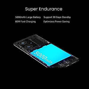 nubia Z50 Cellphone - 5G Unlocked Android Phone, 64MP+50MP Dual Camera, Qualcomm Snapdragon 8 Gen 2, 144Hz 6.67” AMOLED Screen, 80W Quick Charge Android Phone w/ 5000mAh Battery, 12GB, Cyan