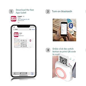 LetSketch Portable Pocket Printer, Thermal Label Maker, Sticker Printer Bluetooth Receipt Printer Compatible with Android & iOS 300dpi for Journal Book/Note/Label/Photo(7 Rolls Thermal Paper, Pink)