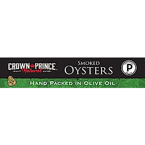 Crown Prince Natural Smoked Oysters in Pure Olive Oil, 3-Ounce Cans (Pack of 18)
