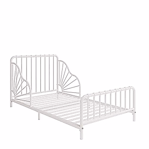 Little Seeds Quinn Whimsical Metal Toddler Bed, White