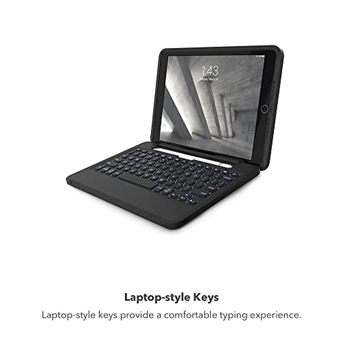 ZAGG Rugged Book Detachable Case and Magnetic-Hinged Keyboard for iPad Air 11" (M2) iPad 10.9" (air 4th gen) 11 inch (1st & 2nd Gen), Multi-Device Bluetooth Pairing, Backlit Keyboard, Durable, Black
