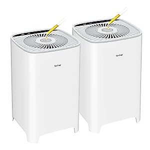 2Pack Muliap Air Purifiers for Home Bedroom with H13 Hepa Filter,Ultra Quiet Desktop Portable Air Purifier,for Dust,Odor,Pet Dander,Smoke,With Aromatherapy,White,SY901(No Adapter)