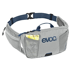 EVOC Hip Pouch 1 Waist Bag Bum Bag for Bike Tours and Trails, 1 L Capacity, Air Pad System for Optimal, 2 Waist Belt Pockets, 2 Additional Compartments, Stone, Stone, Backpack