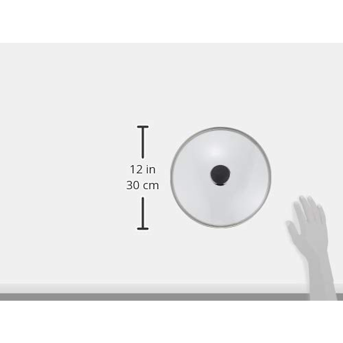 Ballarini 334 °F02.28 Glass Lid 28 cm Stainless Steel Lid and Knob, Black/Clear, 6 x 28,9 x 11.4 (