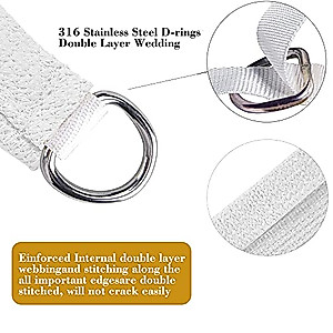 KOOL KOI SHADE Rectangle 8' x 12' White Sun Shade Sail Patio Garden Outdoor Cover Breathable UV Proctection - Custom