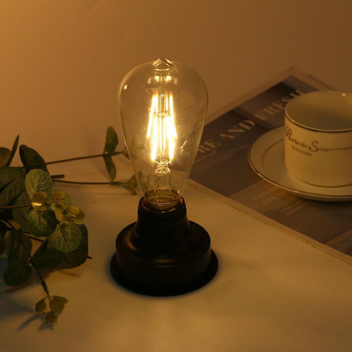 Low Voltage 3V 1.2W LED Bulb, ST64 Antique Shape Edison LED Bulb 12W, E27 Medium Base Lighting Bulb for Landscape Outdoor Solar Light Sconce Path Pendant Lamp, Clear Glass, Warm White, 2 Pack