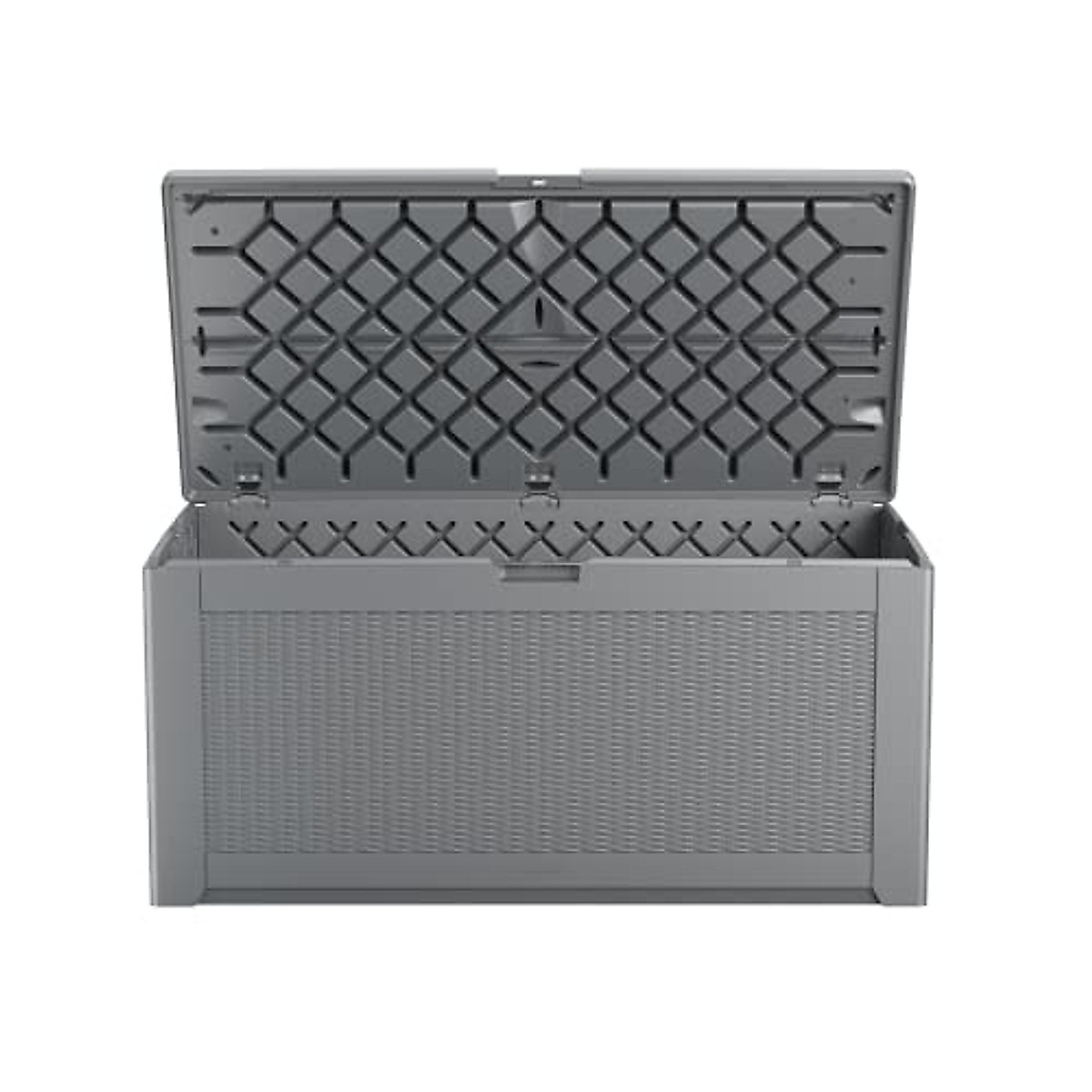 Rubbermaid Outdoor Deck Box, Extra Large, Weather Resistant, Gray for Lawn, Garden, Pool, Tool Storage, Home Organization