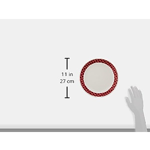 Corelle Crimson Trellis Chip and Break Resistant Dinner Set, Glass, Red, Set of 16, 29 x 29 x 14.5 cm