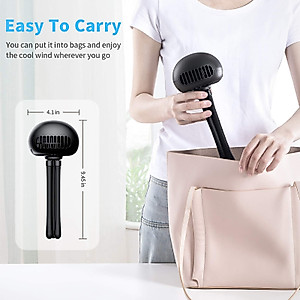 SMARTDEVIL Portable Clip on Stroller Fan, 3000mAh for Baby, 3 Speed Battery Operated Personal Desk Fan with Flexible Tripod, Mini Handheld Fan for Car Seat, Treadmill, Camping (Black(3000mAh))