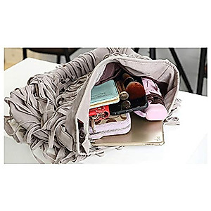 RARITYUS Women Fringe Tassel Shoulder Bag Large Leather Tote Handbag Hobo Crossbody Bag