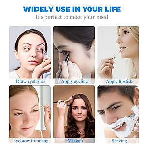 mumianshu Wall Mounted Makeup Mirror, 1x/ 10x Magnifying Makeup Mirror, 8" Double Sided Make up Mirror with 360 Degree Swivel Extendable Arm, Home Bathroom Shaving Vanity Mirror (Black)