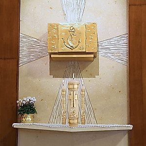 Wedding Unity Candle Set for Ceremonies, Gold Tone Commitment Candles Ornate Centerpiece for Marriage Reception and Ceremony, 3 Pieces Included