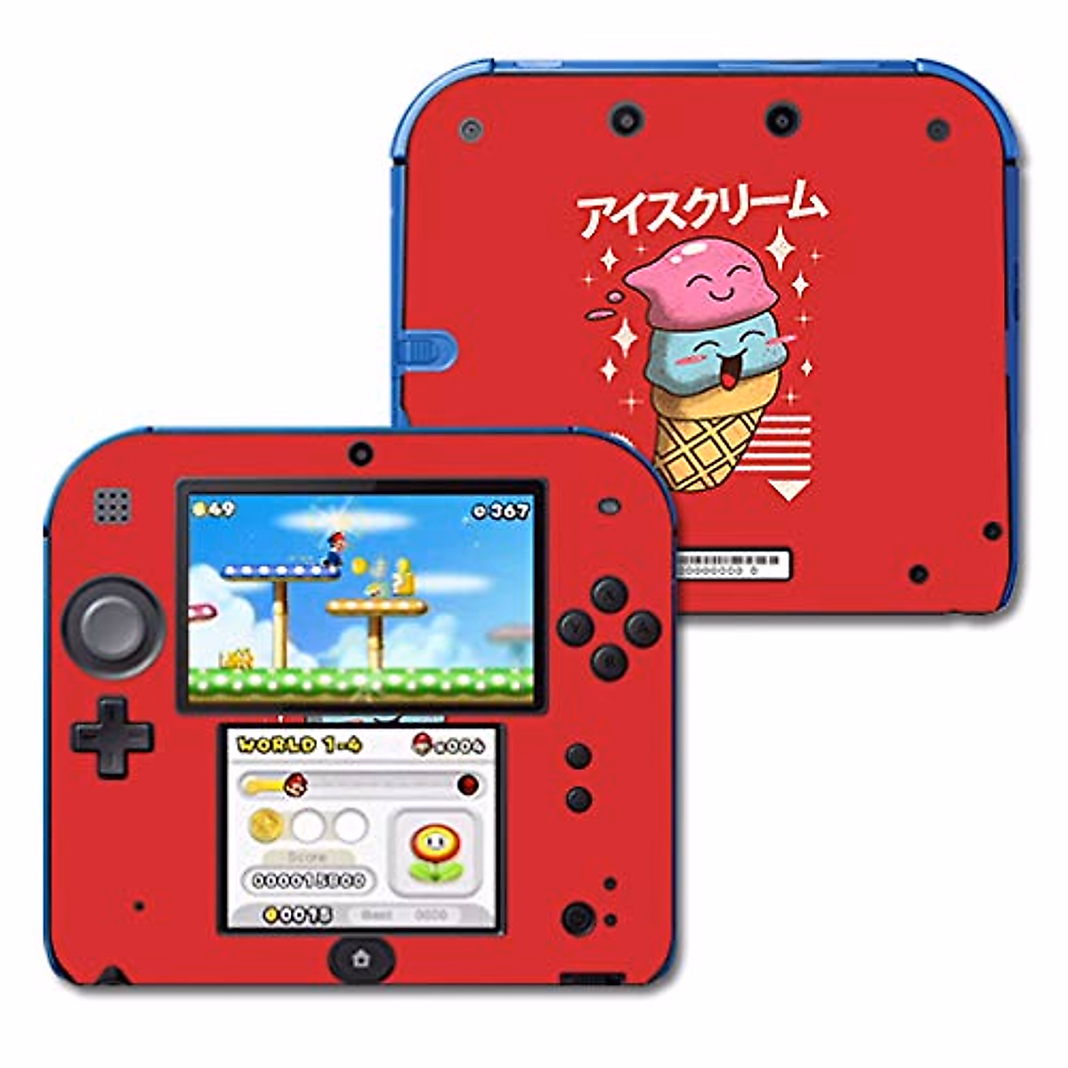 MightySkins Skin Compatible with Nintendo 2DS - Ice Cream Kawaii | Protective, Durable, and Unique Vinyl Decal wrap Cover | Easy to Apply, Remove, and Change Styles | Made in The USA