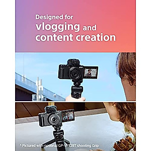 Sony ZV-1F Vlog Camera with 4K Video & 20.1MP for Content Creators and Vloggers White ZV-1F/W Bundle with ACCVC1 Kit Including GP-VPT2BT Tripod/Grip + Deco Gear Case + Extra Battery & Accessories