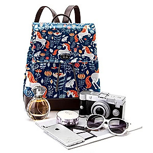 Unicorn Horse Forest Rabbit Women Leather Backpack Anti-theft Casual Shoulder Bag Fashion Ladies Satchel Bags