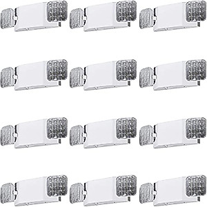 LED Emergency Light with Battery Backup, Commercial Emergency Light, Two Adjustable Heads Home Power Outage Emergency Light, 120-277V AC, UL Listed (12-Pack)