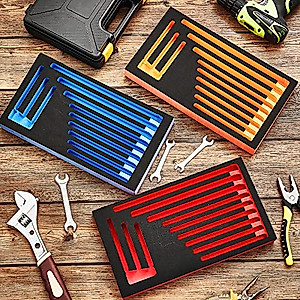 3 Pcs Foam Wrench Organizer Ratcheting Tool Tray Wrench Tool Box Organizer for Combination Storage, 3 Colors
