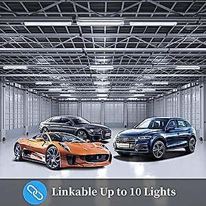 Led Shop Lights for Garage 4 Foot with Plug Led Ceiling Light 36W 4Ft 2 Pack 5000K Super Bright Wall Lights IP66 Waterproof Led Light for Garage, Workbench, Hallway, Closet