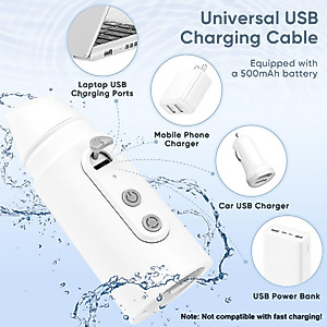 LEIVI Portable Travel Bidet for Women and Man, Handheld Portable Bidet, Rechargeable with USB Cable, Three Pressure Options, White